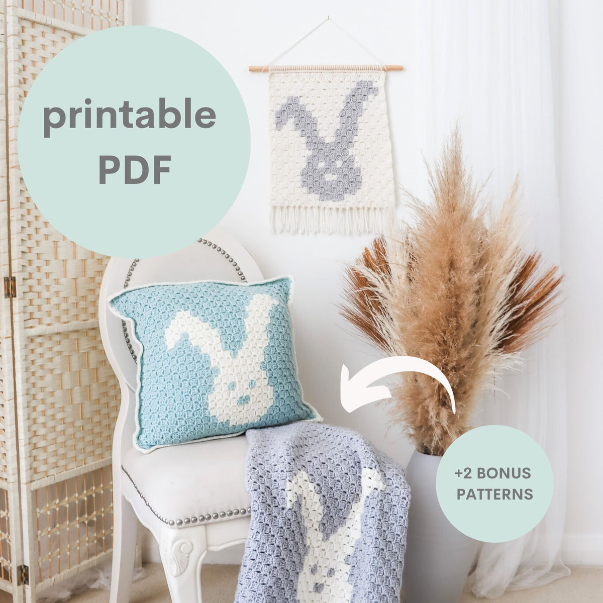 Bunny Wall Hanging – Bella Coco Crochet