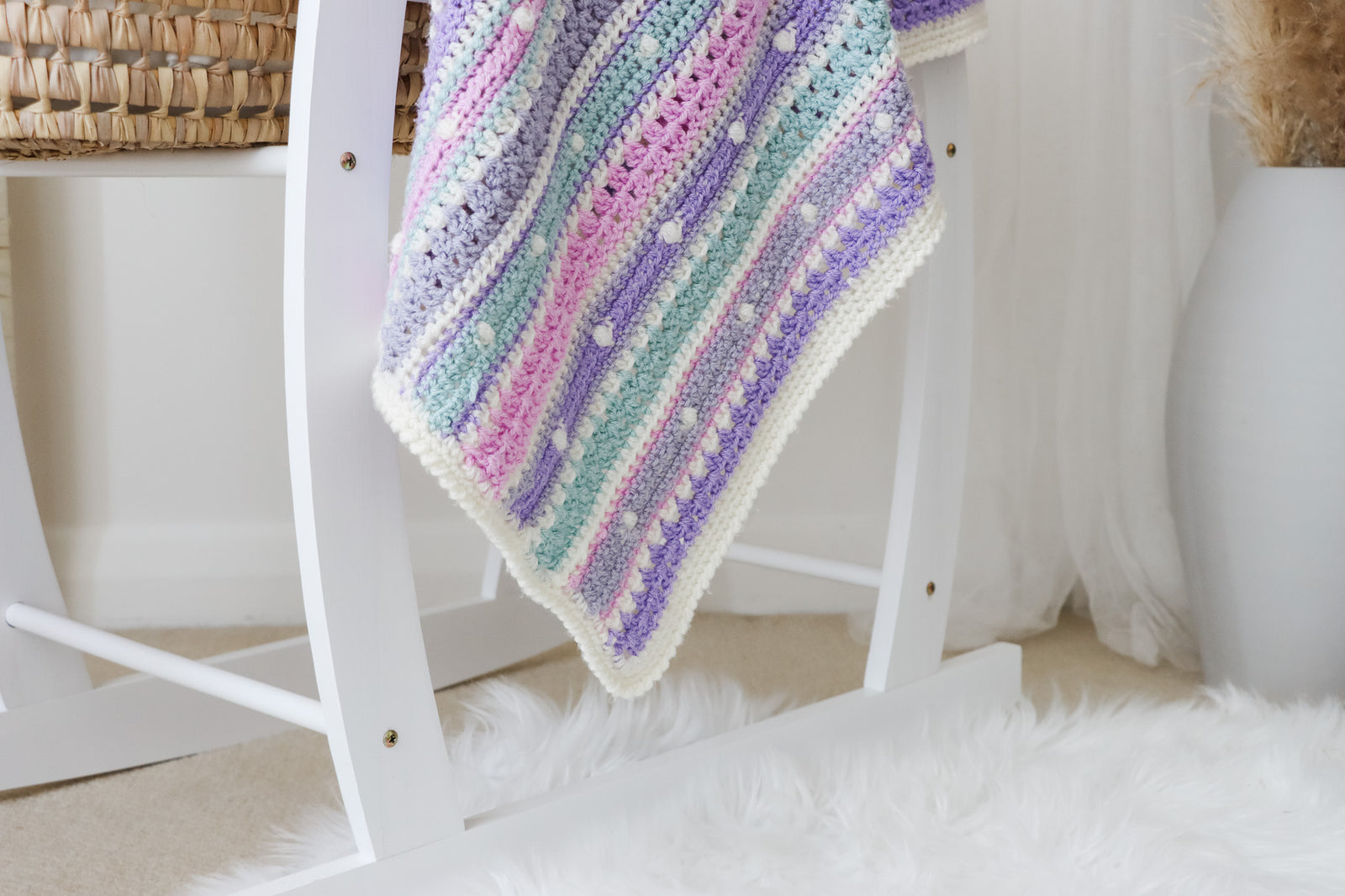 Bobble Stripe Blanket Pattern – Bella Coco Crochet