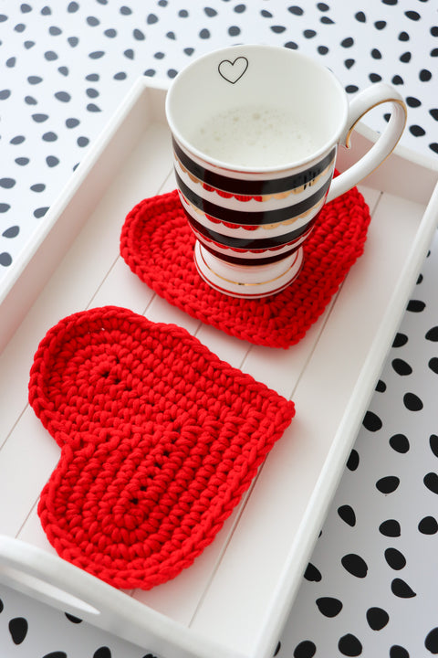 Heart Crochet Coaster – Bella Coco Crochet