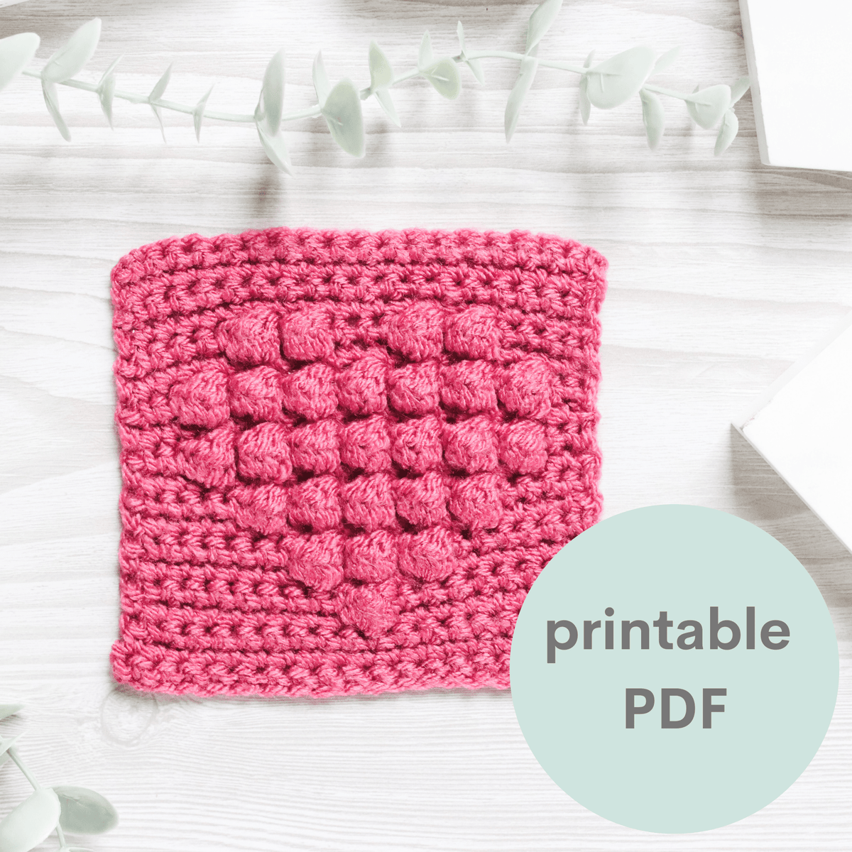 Bobble Heart Square Pattern – Bella Coco Crochet
